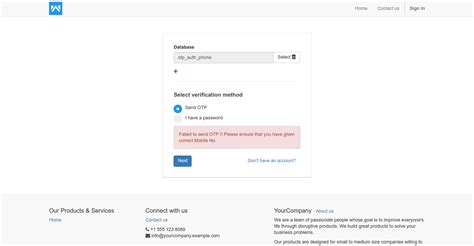 Odoo Sms Otp Authentication Log In With Otp On Odoo Website Webkul