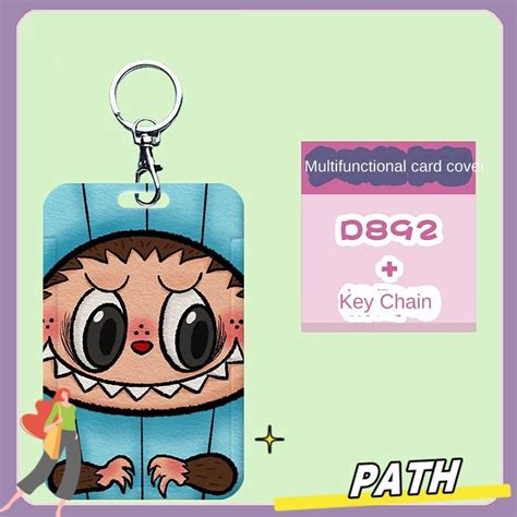 Path Id Card Holder Anti Lost Multifunctional Card Sleeve ทนทาน Labubu พร ้ อมพวงกุญแจ
