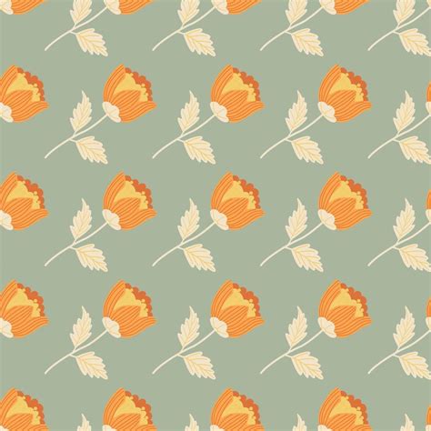 Stylize Flower Seamless Pattern Elegant Botanical Background Abstract Floral Wallpaper