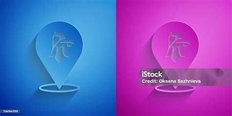 파란색과 보라색 배경에 격리 된 종이 컷 이글 아이콘 미국 대통령 기호 종이 아트 스타일 벡터 3차원 형태에 대한 스톡 벡터 아트 및 기타 이미지 Istock