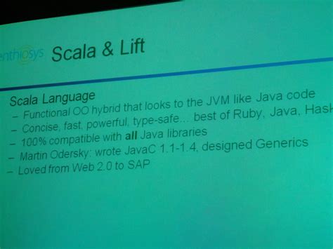 Lift Web Framework And Scala Programming Language Talk Ppt