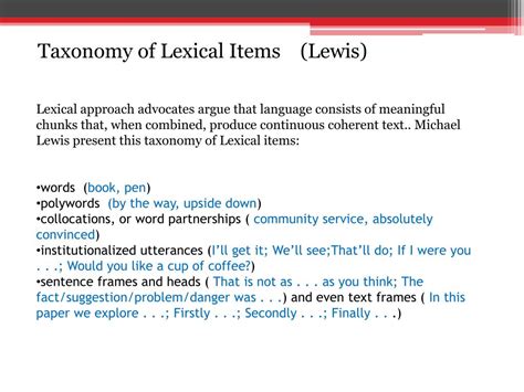 Ppt The Lexical Approach Language Teaching Powerpoint Presentation Id 1981388