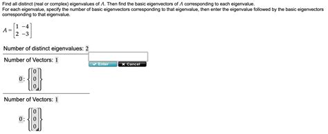 solved find all distinct real or complex eigenvalues of a