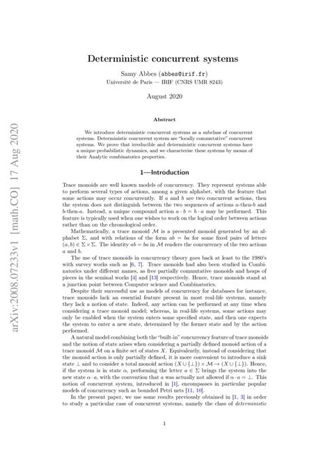 Deterministic Concurrent Systems Deepai
