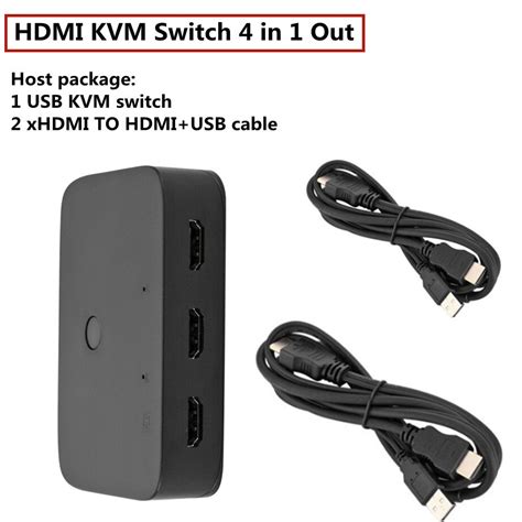 Grwibeou Hdmi Kvm Switch 2 In 1 Out 4k 30hz With U Grandado