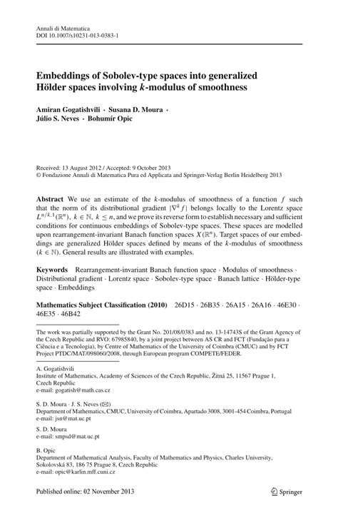 Pdf Optimal Embeddings Of Bessel Potential Type Spaces Into