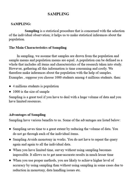 Samplingdocx Pdf Sampling Statistics Stratified Sampling