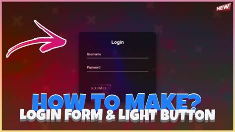 How To Create A Login Form And Customise Your Light Button Html And Css Youtube