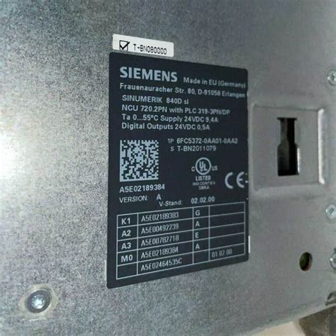 Siemens Sinumerik 840d Sl 6fc5372 0aa01 0aa2 Used Tested Ultima Cnc