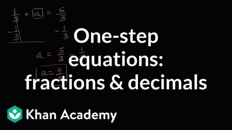 Free One Step Equations Fractions Worksheet Download Free One Step