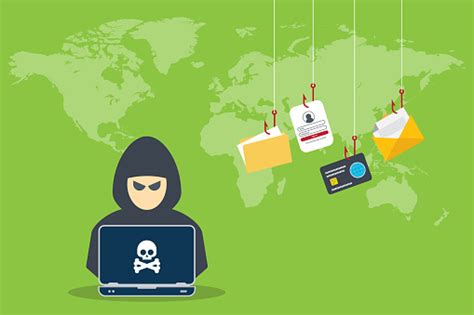 기밀 데이터 개인 정보 및 신용 카드 세부 사항을 훔치는 노트북 컴퓨터와 해커 해킹 개념 개성 개념에 대한 스톡 벡터 아트 및 기타 이미지 Istock