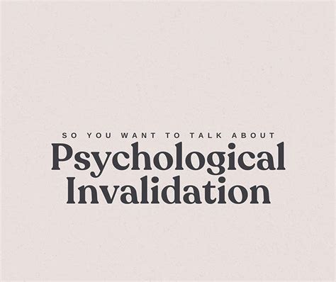 The Journey Psychological Invalidation
