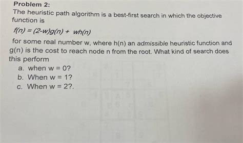 solved problem 2 the heuristic path algorithm is a