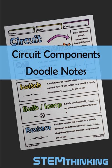 Electrical Circuit Components Doodle Sheet Visual Notes Worksheet Physics Middle School Electrical Circuit Components Doodle Sheet Visual Notes Worksheet Physics Middle School