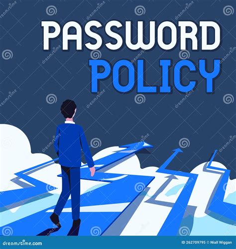 Text Caption Presenting Password Policy Business Concept First Line Of