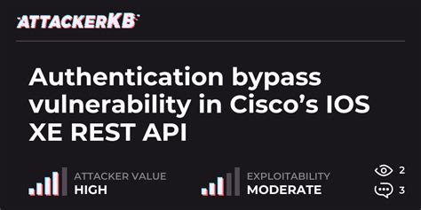 Authentication Bypass Vulnerability In Ciscos Ios Xe Rest Api Attackerkb