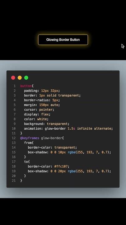 creating button with glowing border effect using html and css html5