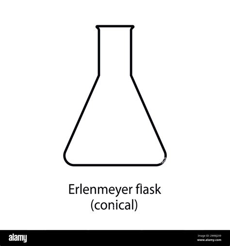 Schematic Image Of A Conical Erlenmeyer Flask On A White Background Flat Vector Illustration