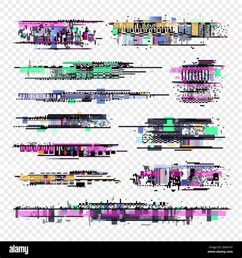 glitch vector elements glitched computer screen digital noise