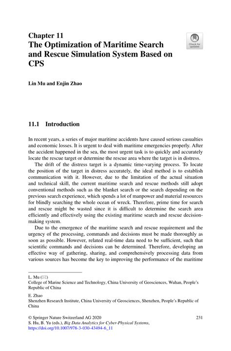 Pdf The Optimization Of Maritime Search And Rescue Simulation System Based On Cps