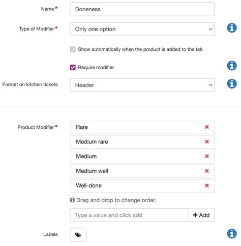 how to create an optional group product modifiers onslip support
