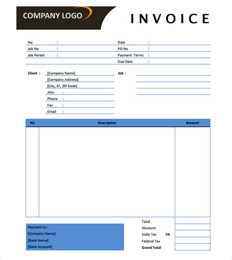 FREE Sample Microsoft Invoice Templates In MS Word Excel