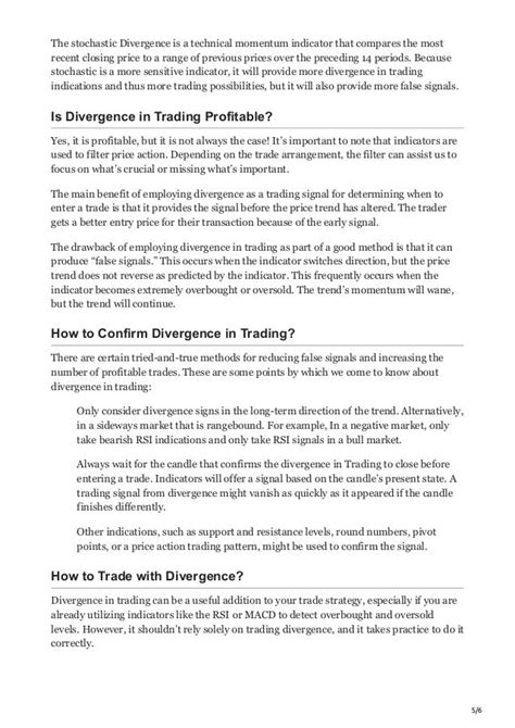What Is Divergence In Trading PDF