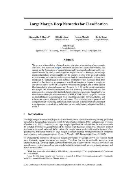 Pdf Large Margin Deep Networks For Classification · The Large Margin