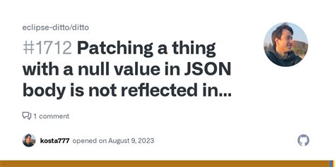 Patching A Thing With A Null Value In Json Body Is Not Reflected In The Ui In Real Time · Issue