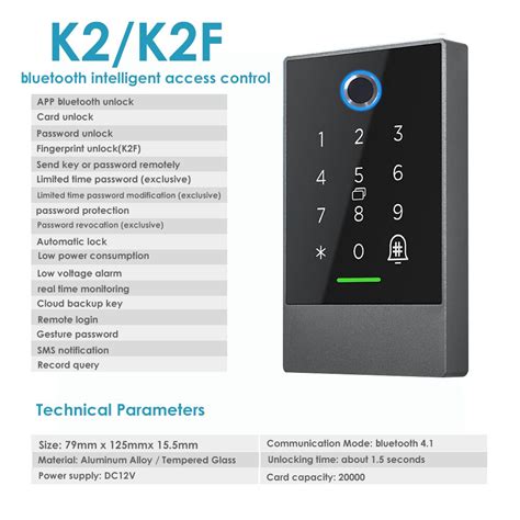 K2 K2f Access Control Rfid Card Reader 1356mhz Fingerprint Keypad