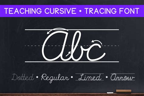 Teaching Cursive Letter Tracing Font Masterbundles
