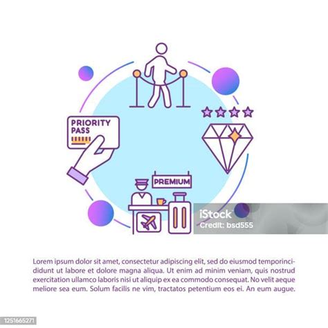 텍스트가 있는 프리미엄 항공사 서비스 컨셉 아이콘 Ppt 페이지 벡터 템플릿입니다 Vip 승객 특권 우선 권 공항 브로셔 잡지