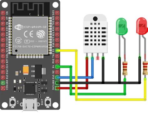Temperature Monitoring With Dht22 And Leds Ezlopi