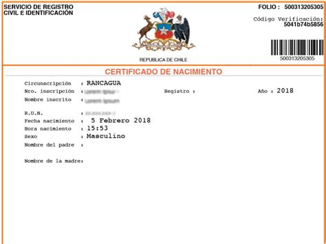 cómo puedo obtener el acta de nacimiento chile gestion municipal de chile