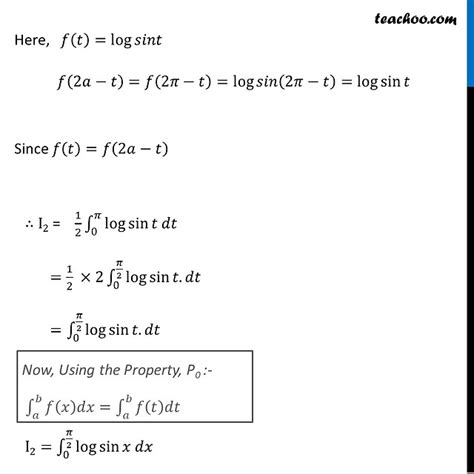 Example 34 Integration Of Log Sin X From 0 To Pi 2 Teachoo
