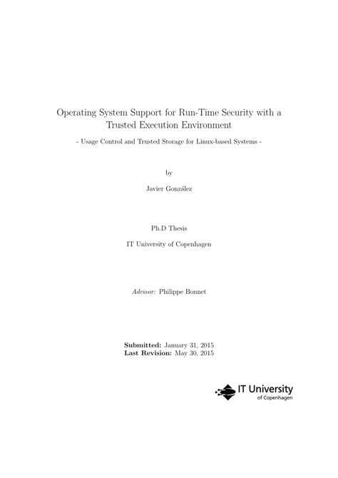 Pdf Operating System Support For Run Time Security With A Trusted Execution Environment