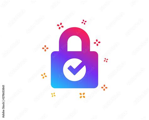 Lock With Check Icon Private Locker Sign Password Encryption Symbol