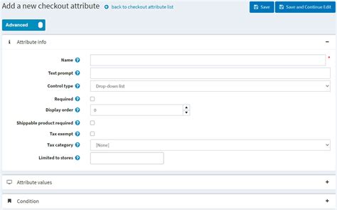 checkout attributes