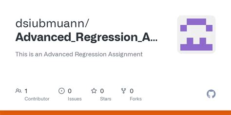 Github Dsiubmuannadvancedregressionassignment This Is An Advanced Regression Assignment