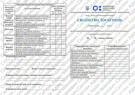 Свідоцтво досягнень 5 клас НУШ НУШ