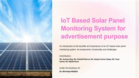 Iot Based Solar Panel Monitoring System Beginning Of A Final Year Project Ppt Free Download