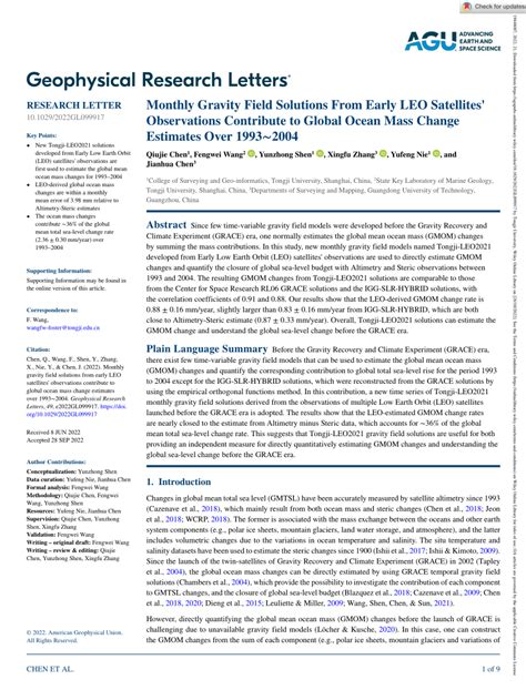 Pdf Monthly Gravity Field Solutions From Early Leo Satellites
