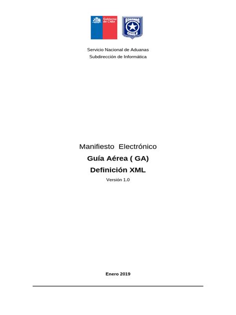 definicion de xml de guia aerea ga 12 pdf transporte