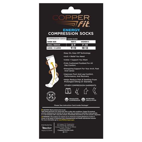 Copper Fit Unisex Energy Compression Socks Dr Leonards