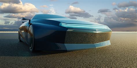 아스팔트 로드의 Ev 컨셉 카 내 자신의 창조적 인 디자인으로 3d 렌더링 0명에 대한 스톡 사진 및 기타 이미지 0명 3차원 형태 Led 조명 Istock