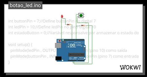 Botao Led Ino Wokwi ESP32 STM32 Arduino Simulator