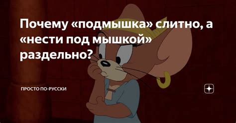 Почему подмышка слитно а нести под мышкой раздельно Просто по