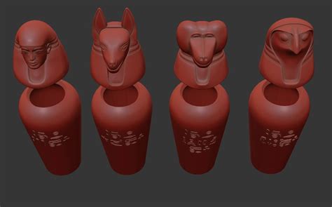 Canopic Jars 3d Model Cgtrader