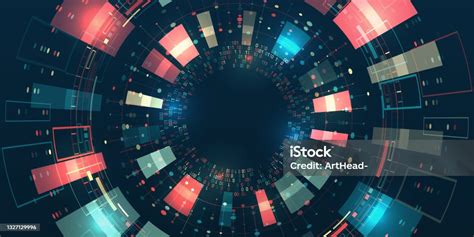 기계 알고리즘 필터링 데이터 정렬 벡터 기술 배경 넓은 빅 데이터 시각화 정보 분석 개념 원 배열 및 이진 코드가 있는 추상