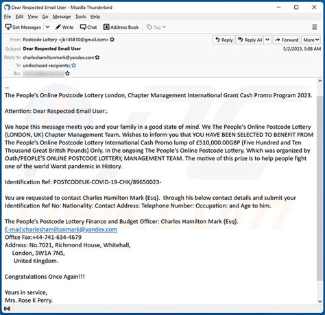 Peoples Postcode Lottery Email Scam Removal And Recovery Steps Updated